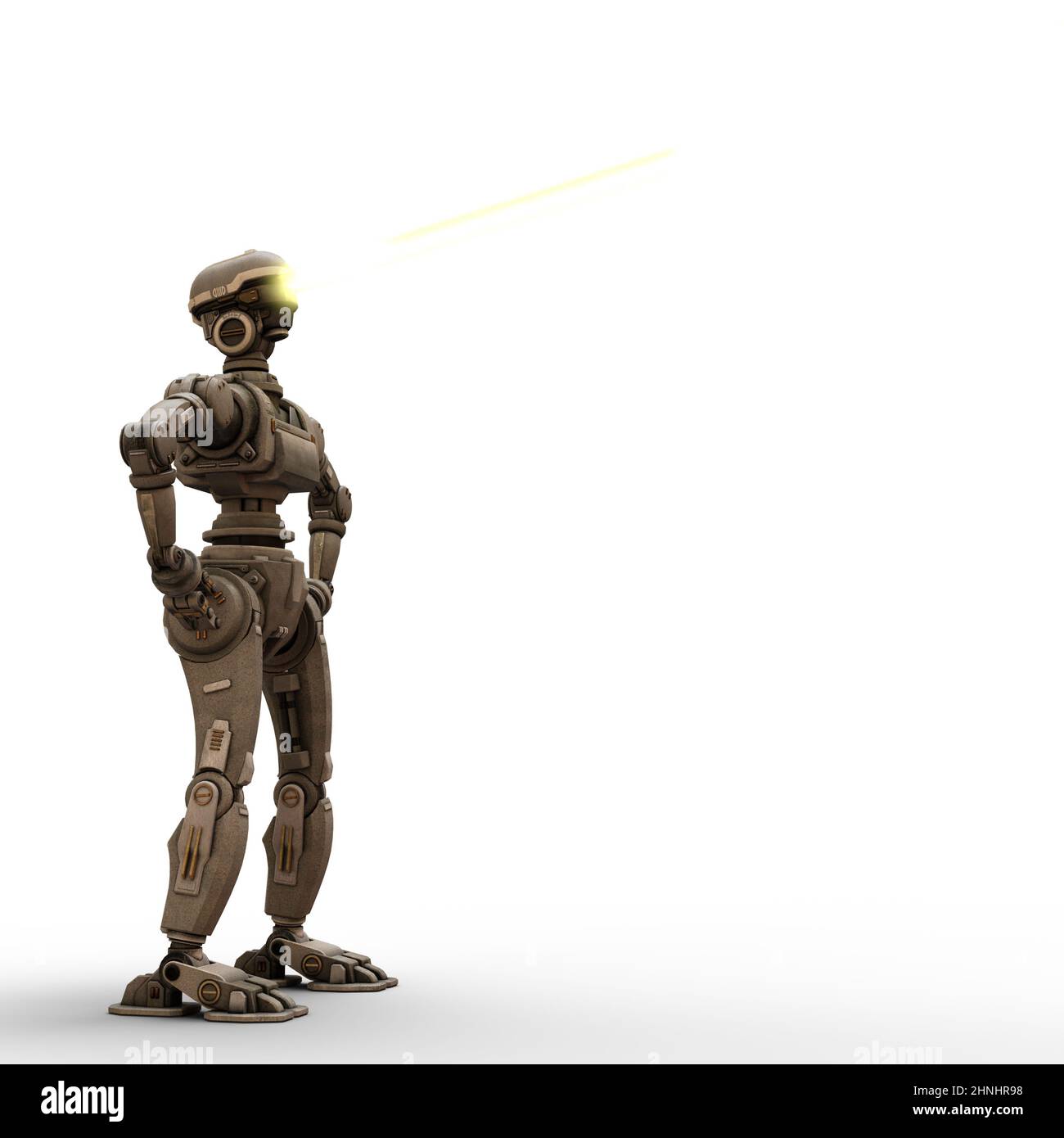 3D-illustration of giant sci-fi robot over white Stock Photo - Alamy