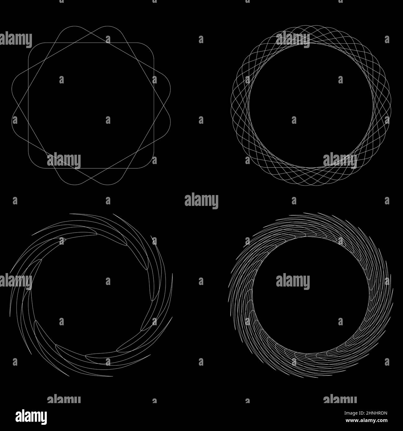 Geometric Circular abstract motif, icon, symbol. Radial, radiating ...