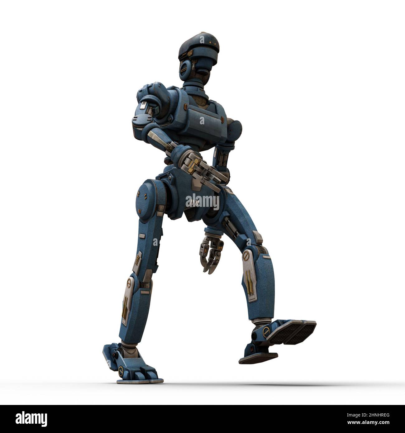 3D-illustration of giant sci-fi robot over white Stock Photo - Alamy