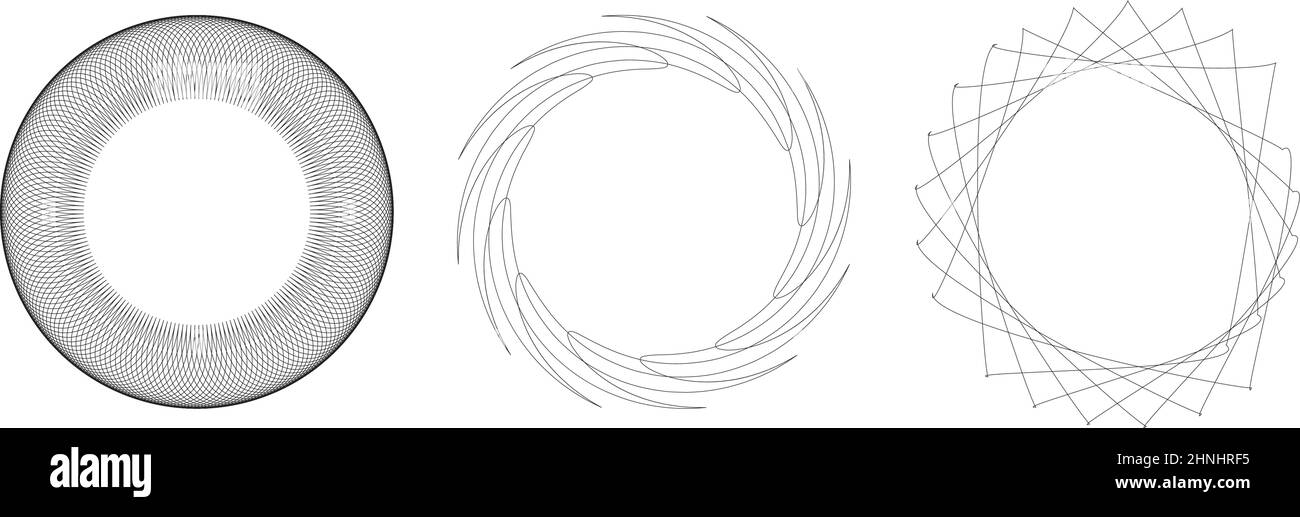 Geometric Circular abstract motif, icon, symbol. Radial, radiating ...
