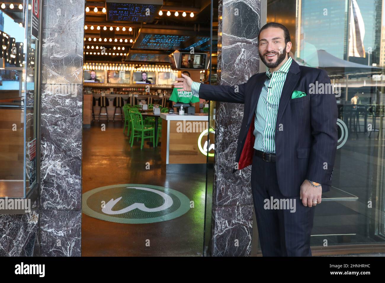February 17, 2022: Wahlburgers Australia CEO SAM MUSTACA attending the ...