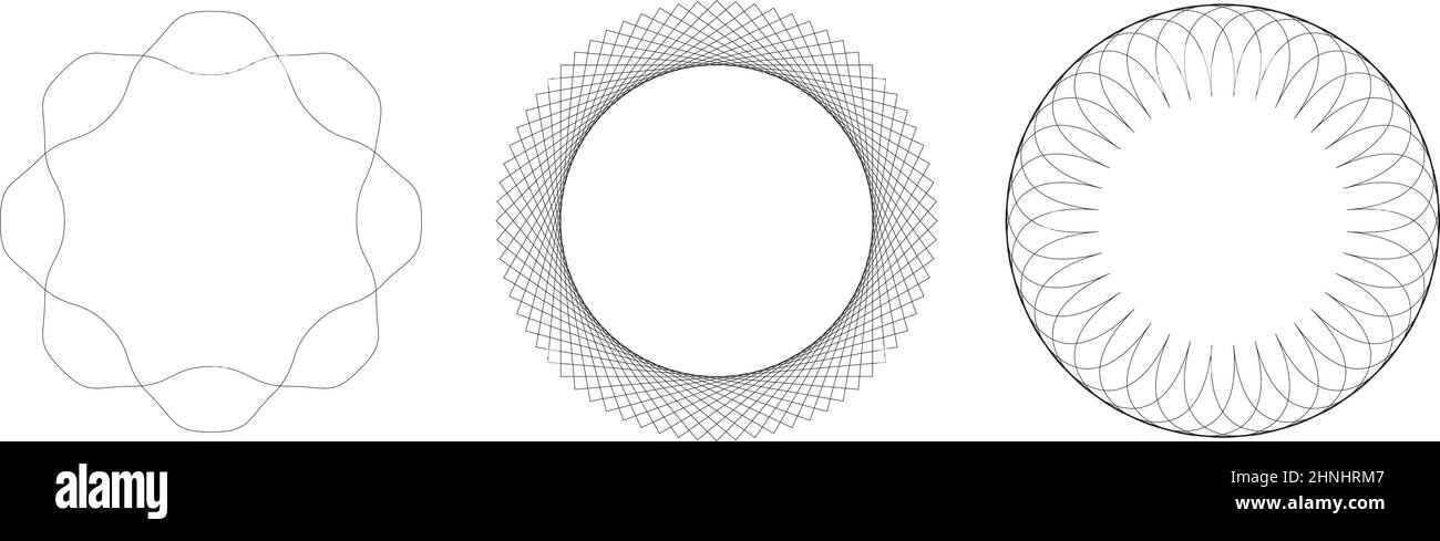 Geometric Circular abstract motif, icon, symbol. Radial, radiating ...