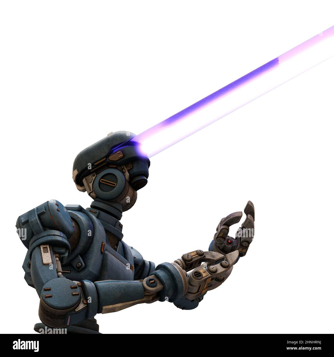 3D-illustration of giant sci-fi robot over white Stock Photo - Alamy