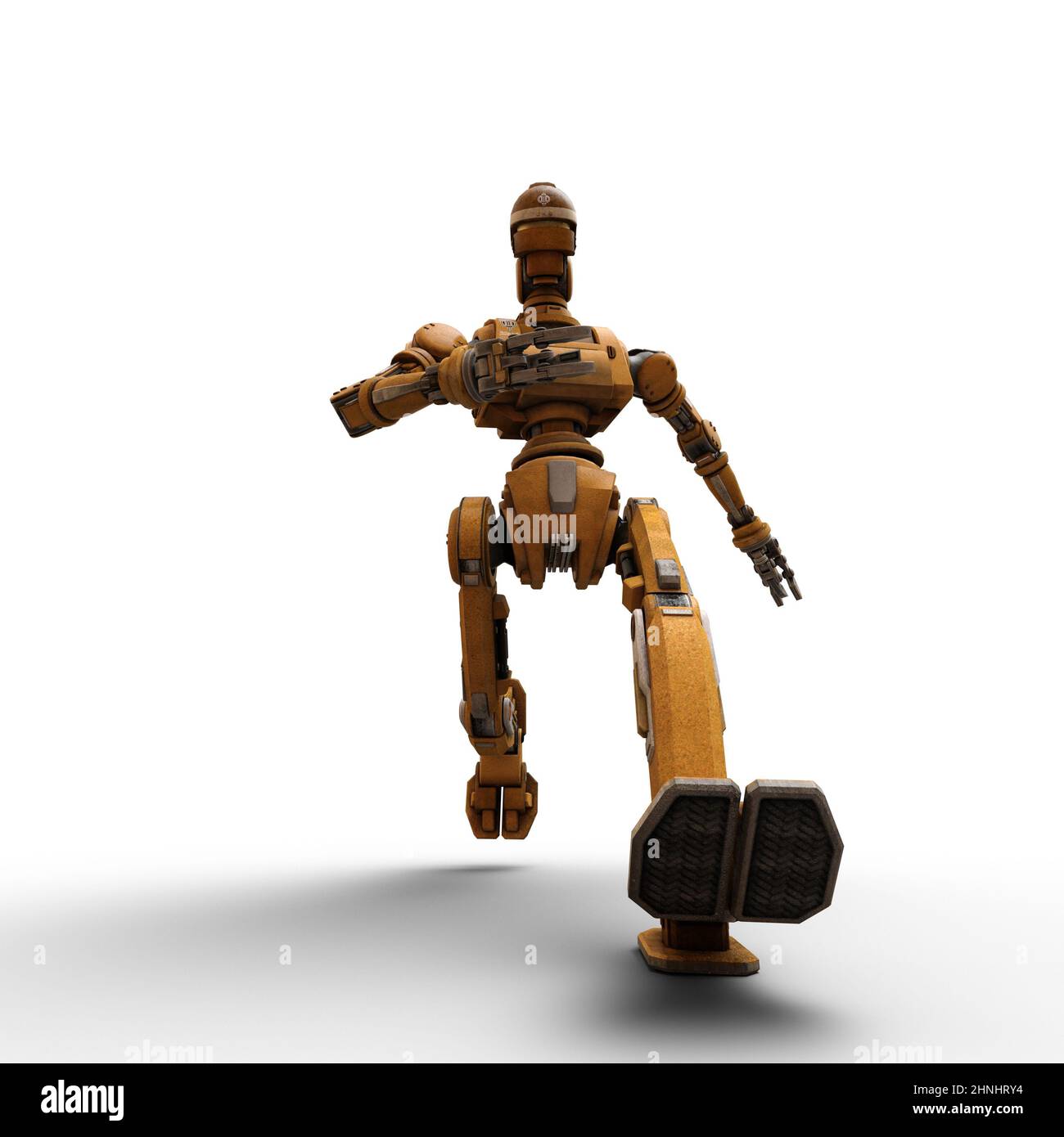 3D-illustration of giant sci-fi robot over white Stock Photo - Alamy