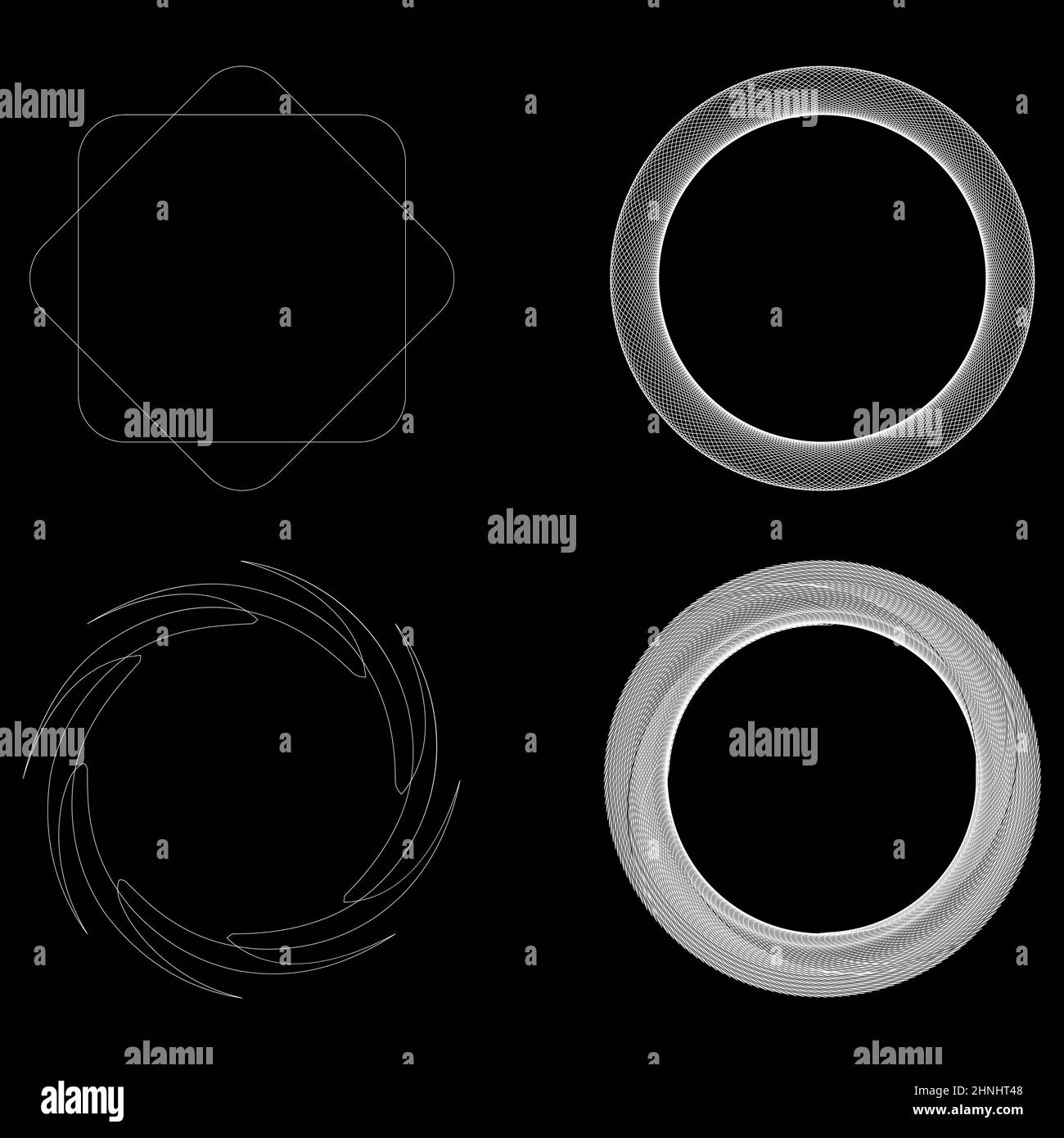 Geometric Circular abstract motif, icon, symbol. Radial, radiating ...