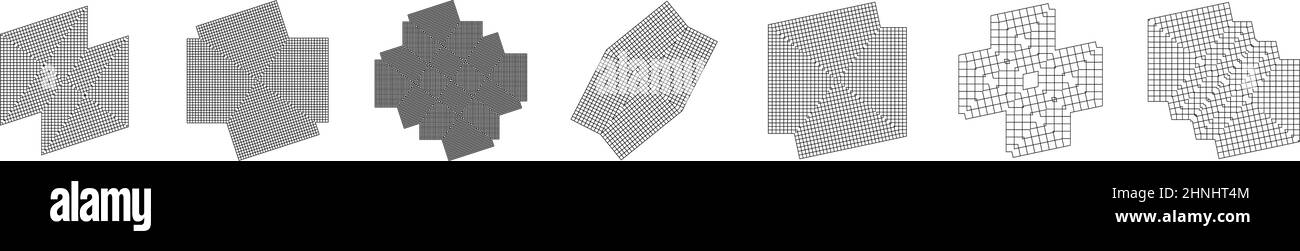 Geometric grid, mesh in abstract mirrored form. Lattice, grating ...