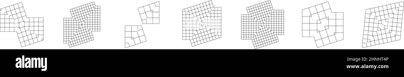 Geometric grid, mesh in abstract mirrored form. Lattice, grating ...