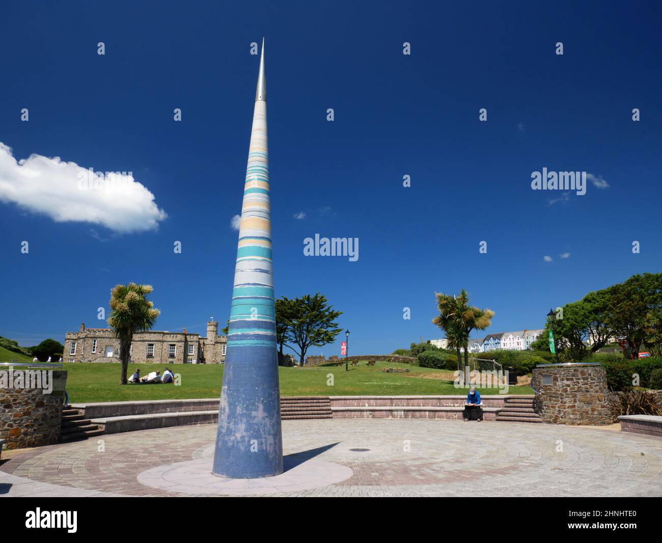 The Bude Light, Bude, Cornwall, erected in 2000 as a tribute to Sir ...
