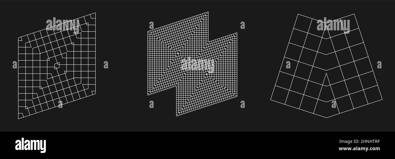 Geometric grid, mesh in abstract mirrored form. Lattice, grating ...