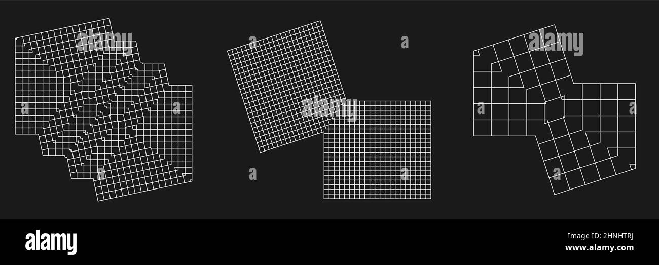 Geometric Grid Mesh In Abstract Mirrored Form Lattice Grating
