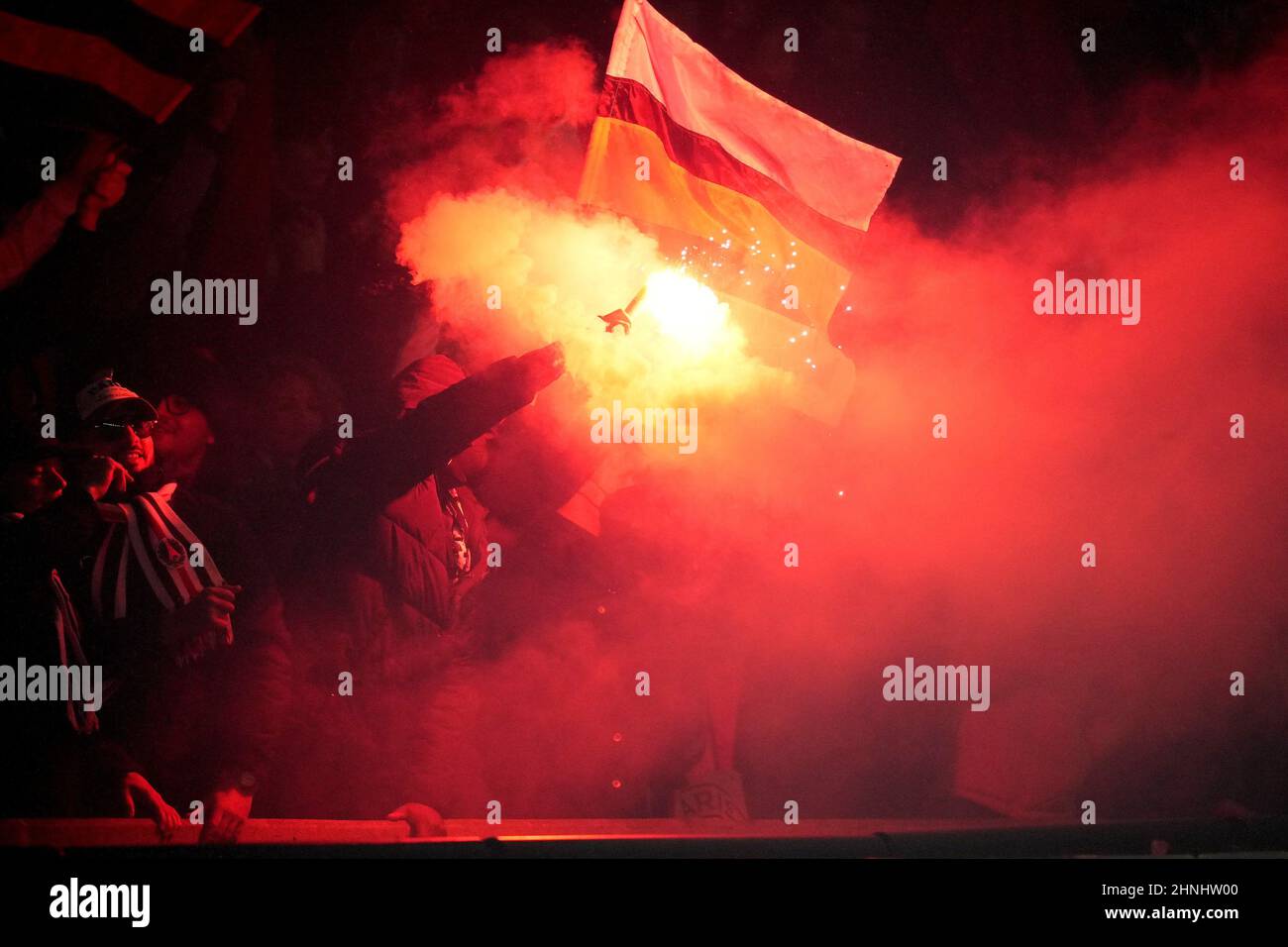 Reds bengals on the stands during the UEFA Champions League match ...