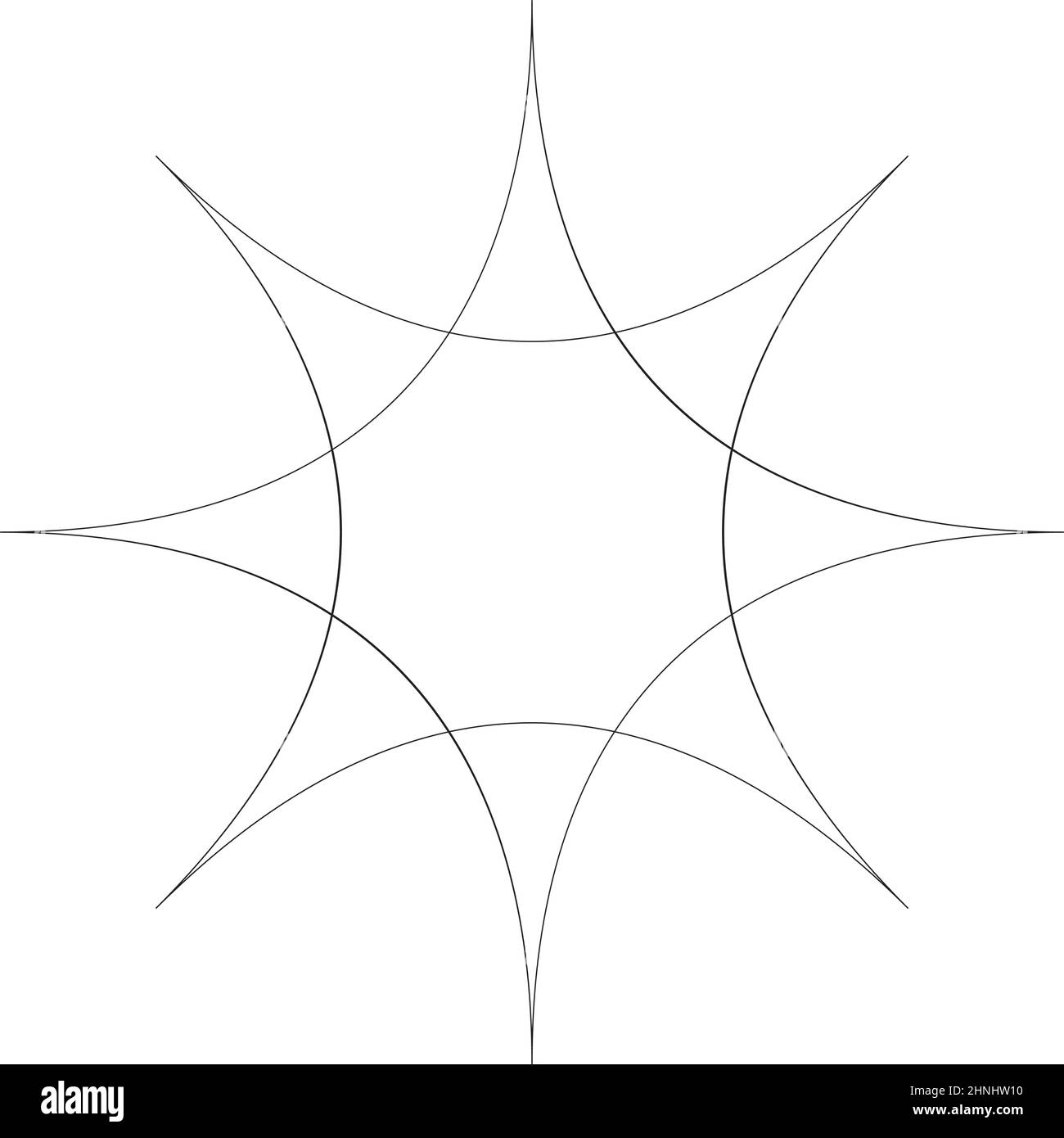 Geometric Circular abstract motif, icon, symbol. Radial, radiating ...