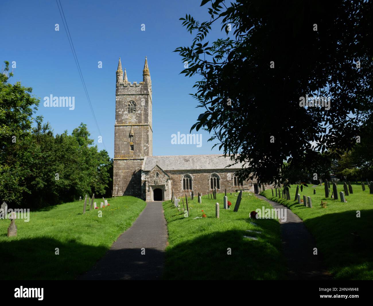 The church of St Mary's, Week St Mary, Cornwall Stock Photo - Alamy