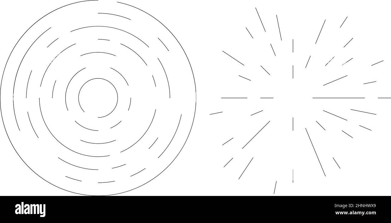 Radial, radiating circular, concentric lines vector element - stock vector illustration, clip ...