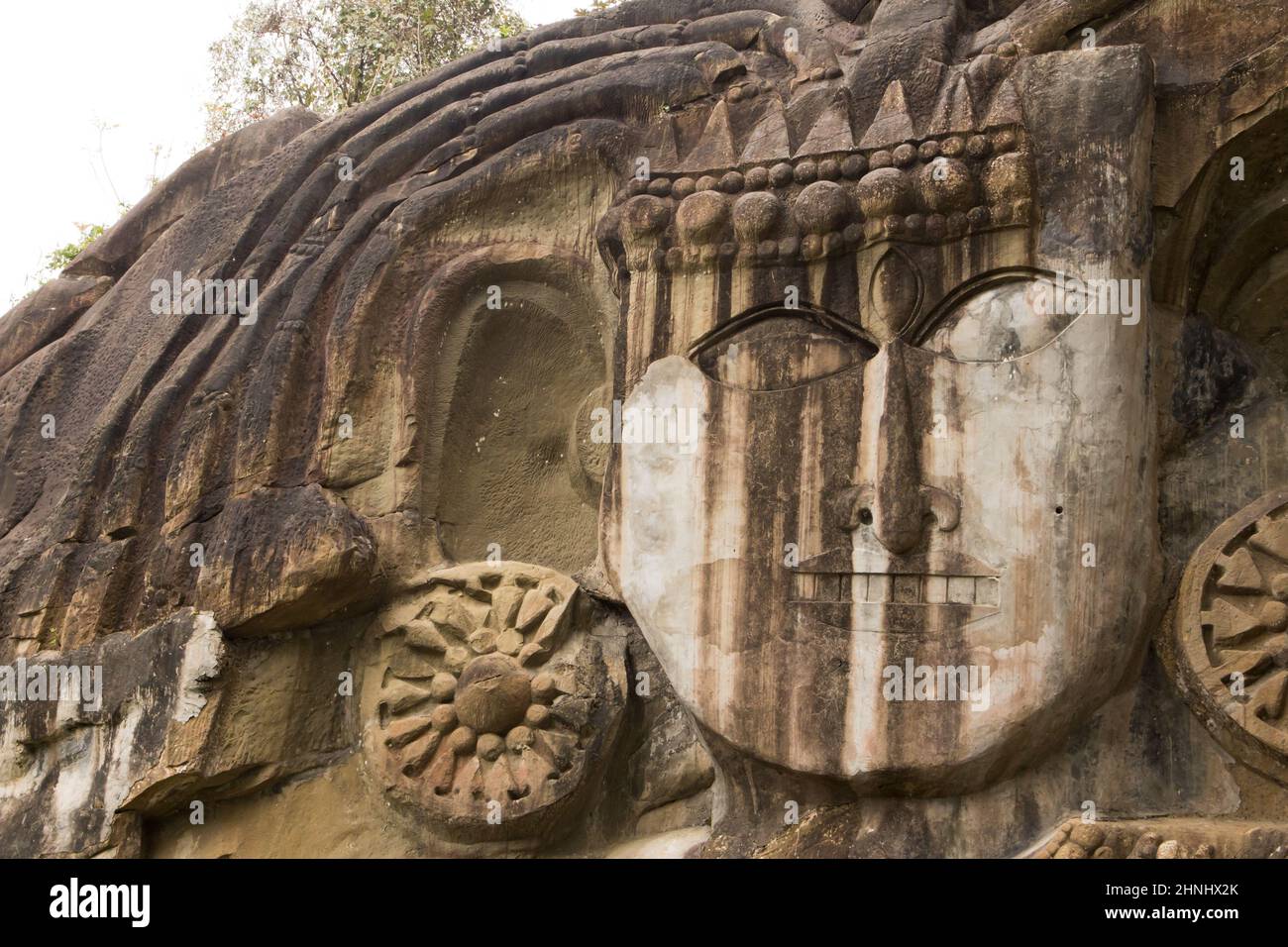 Unakoti, India - January 23 2022: Famous Rock sculpture of Unakoti ...