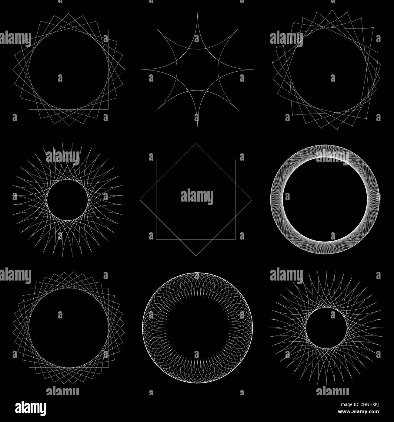 Geometric Circular abstract motif, icon, symbol. Radial, radiating ...