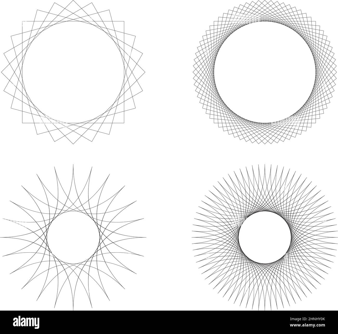 Geometric Circular abstract motif, icon, symbol. Radial, radiating ...