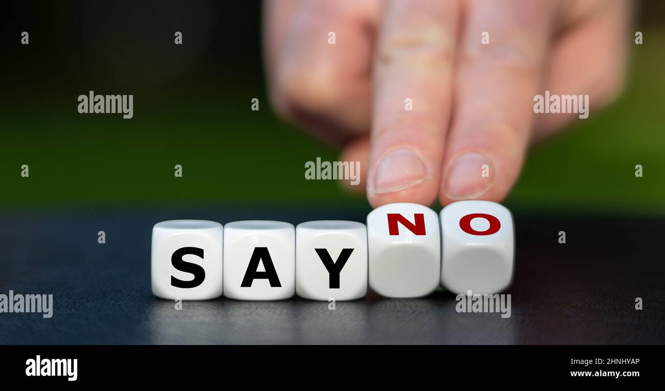 Dice form the expression "say no Stock Photo - Alamy