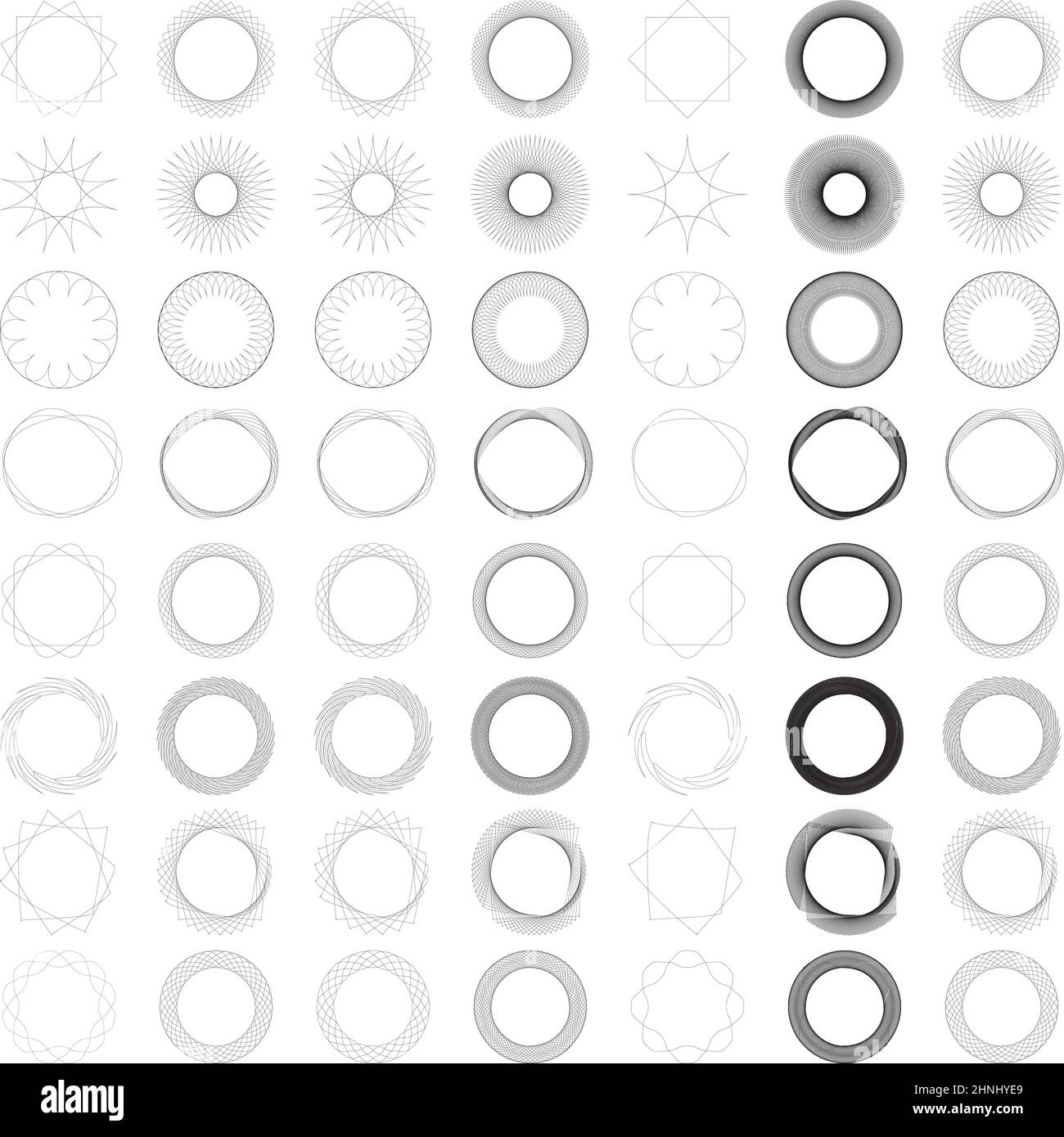 Geometric Circular abstract motif, icon, symbol. Radial, radiating ...