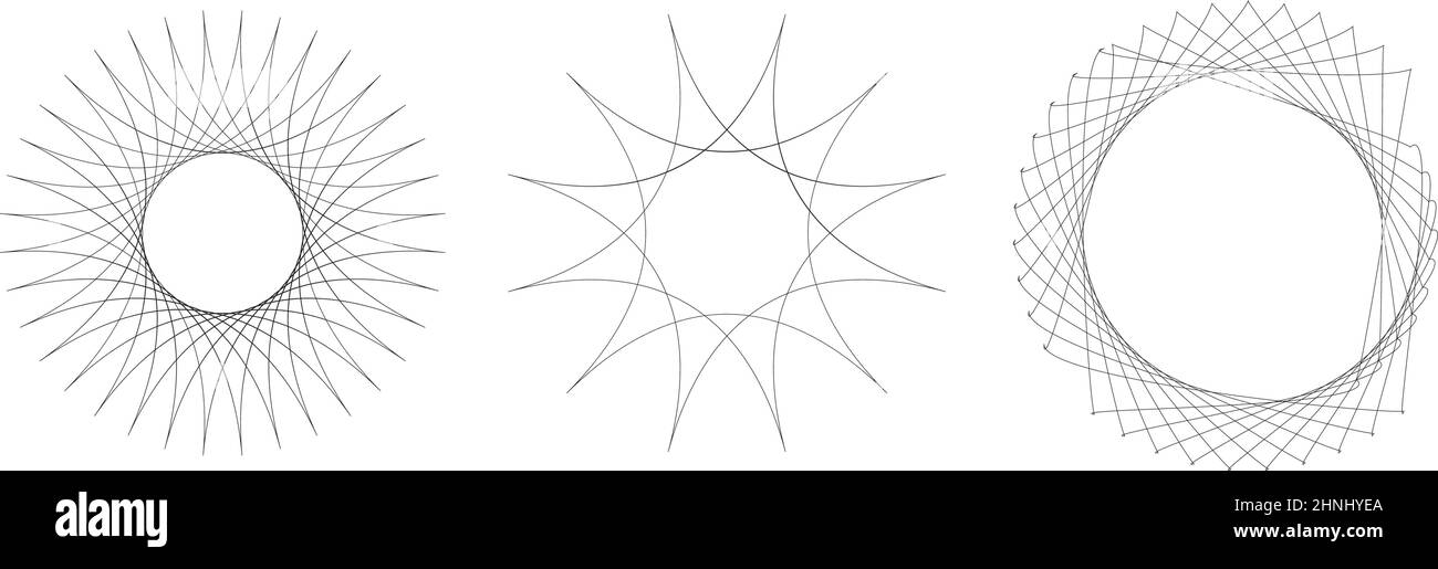 Geometric Circular abstract motif, icon, symbol. Radial, radiating ...