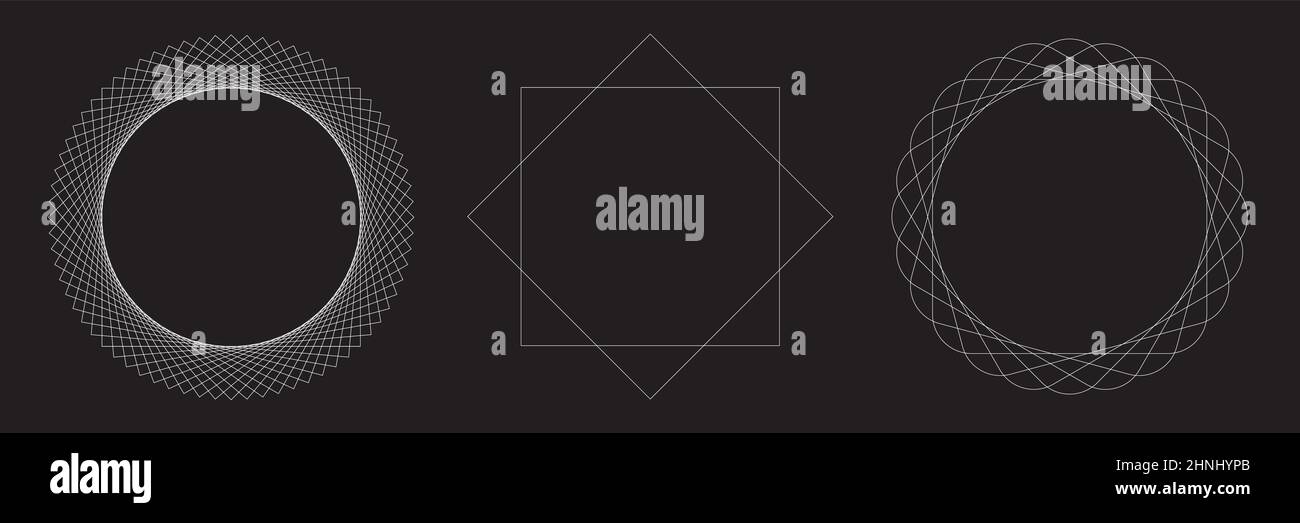 Geometric Circular abstract motif, icon, symbol. Radial, radiating ...