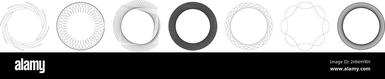 Geometric Circular abstract motif, icon, symbol. Radial, radiating ...