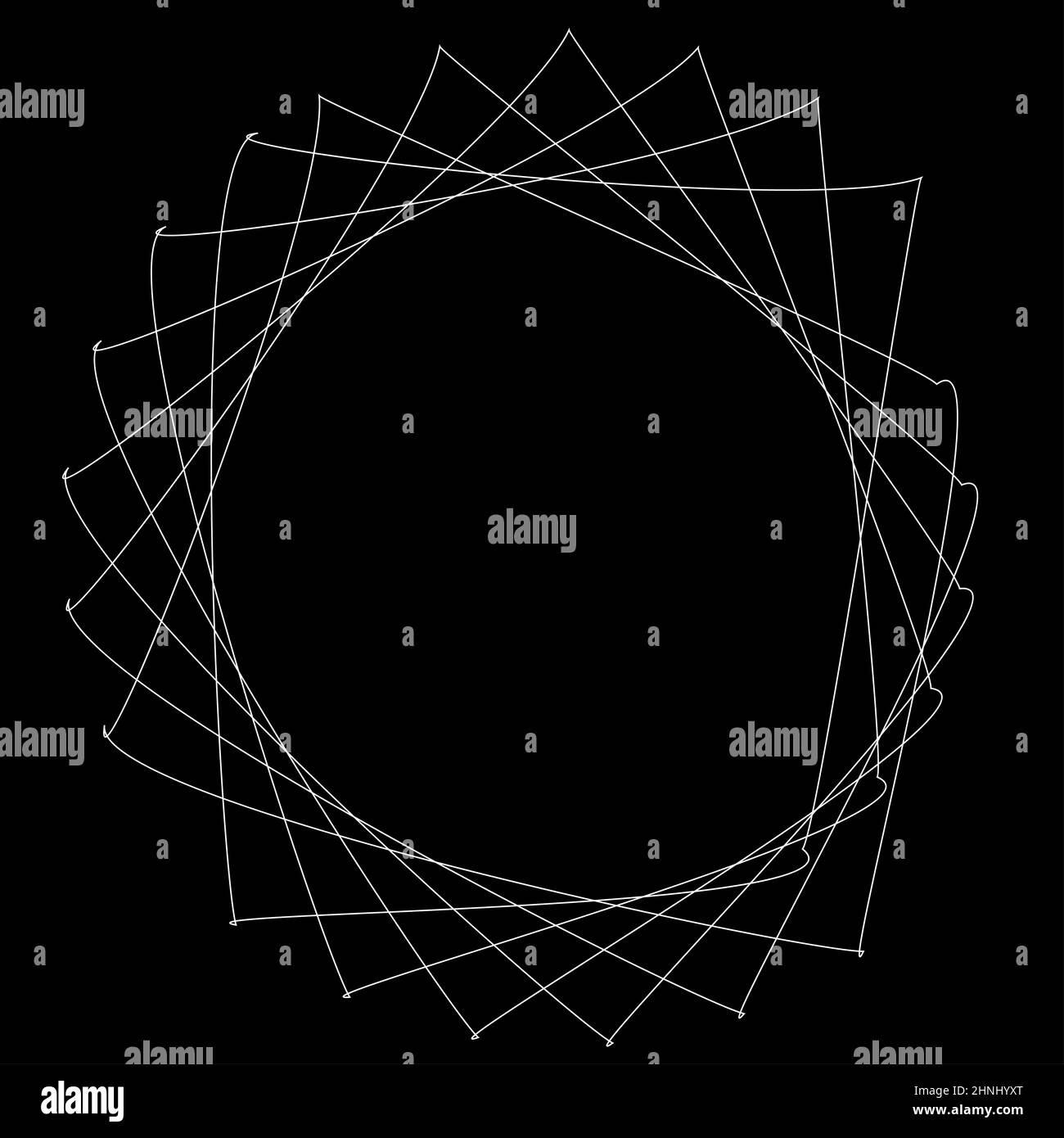 Geometric Circular abstract motif, icon, symbol. Radial, radiating ...