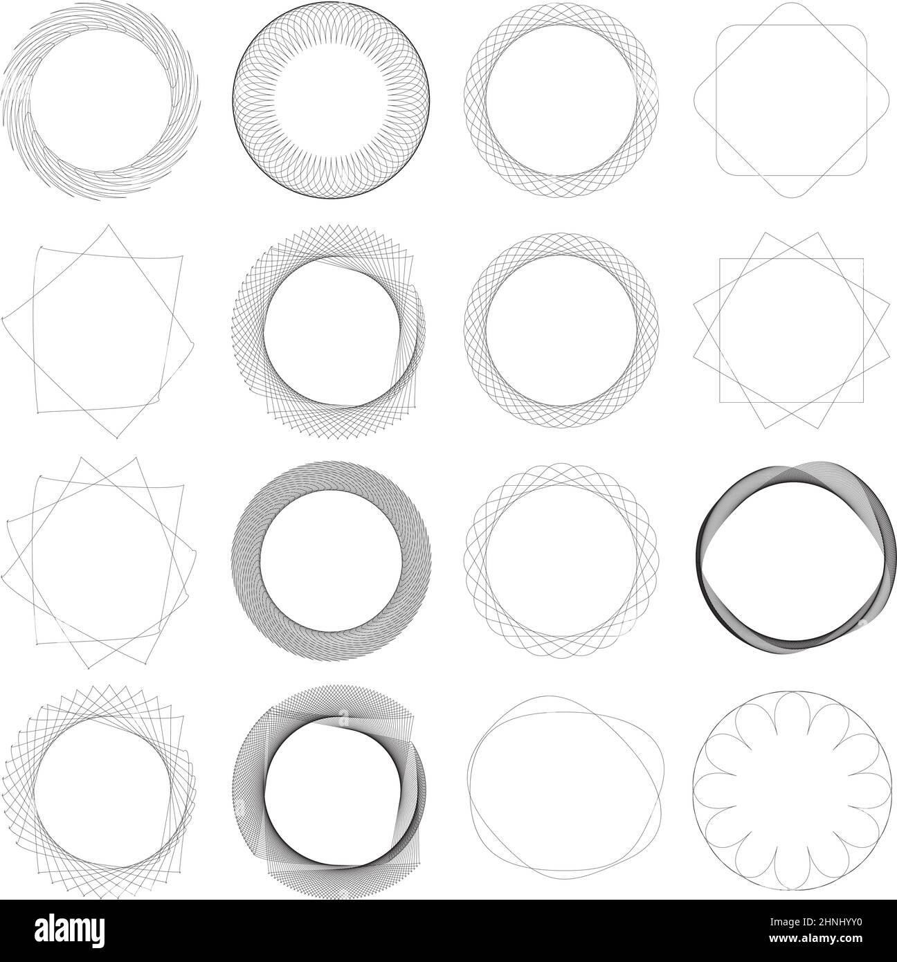 Geometric Circular abstract motif, icon, symbol. Radial, radiating ...