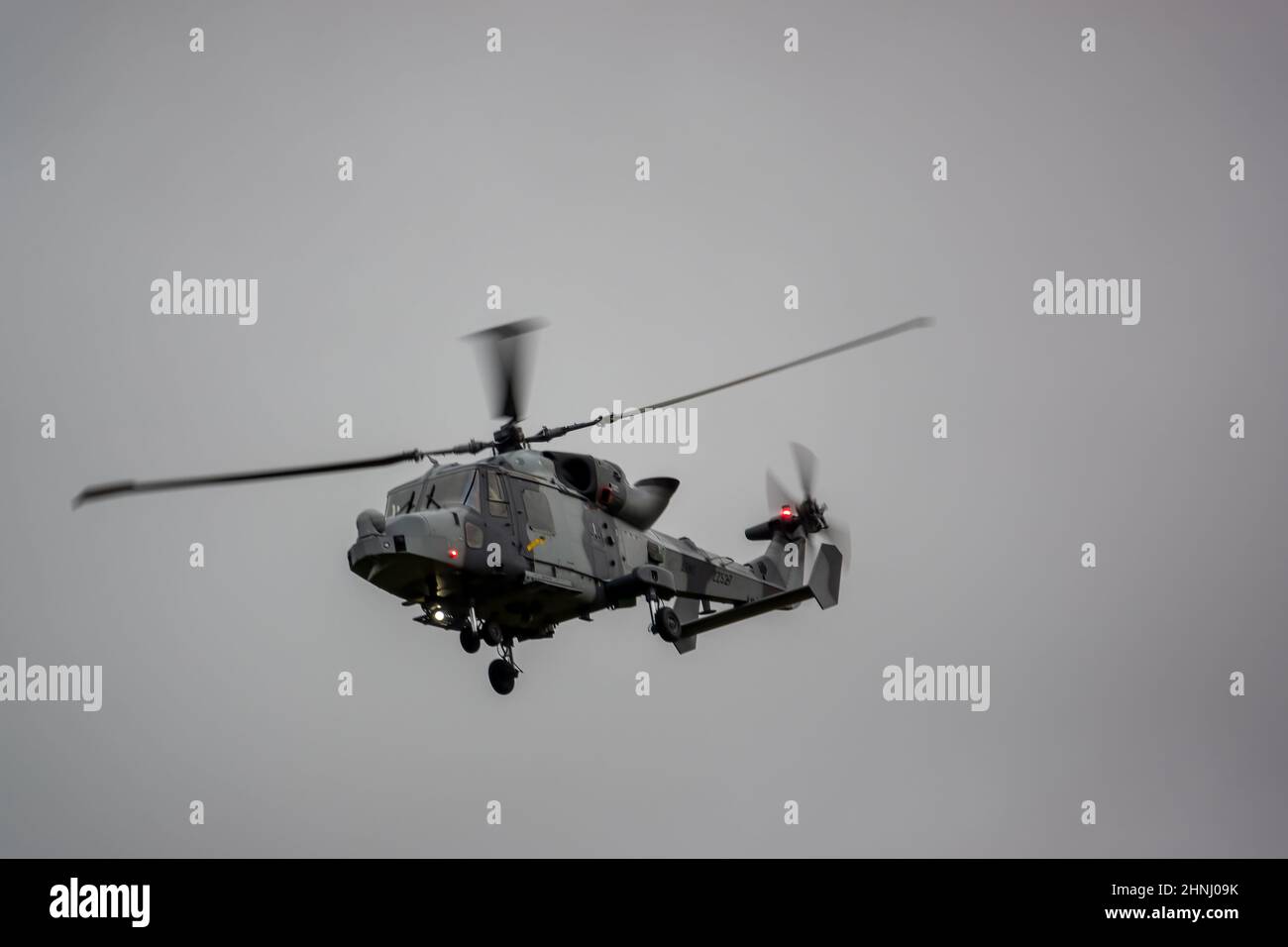 British army AgustaWestland AW159 Wildcat AH1 helicopter flying on ...