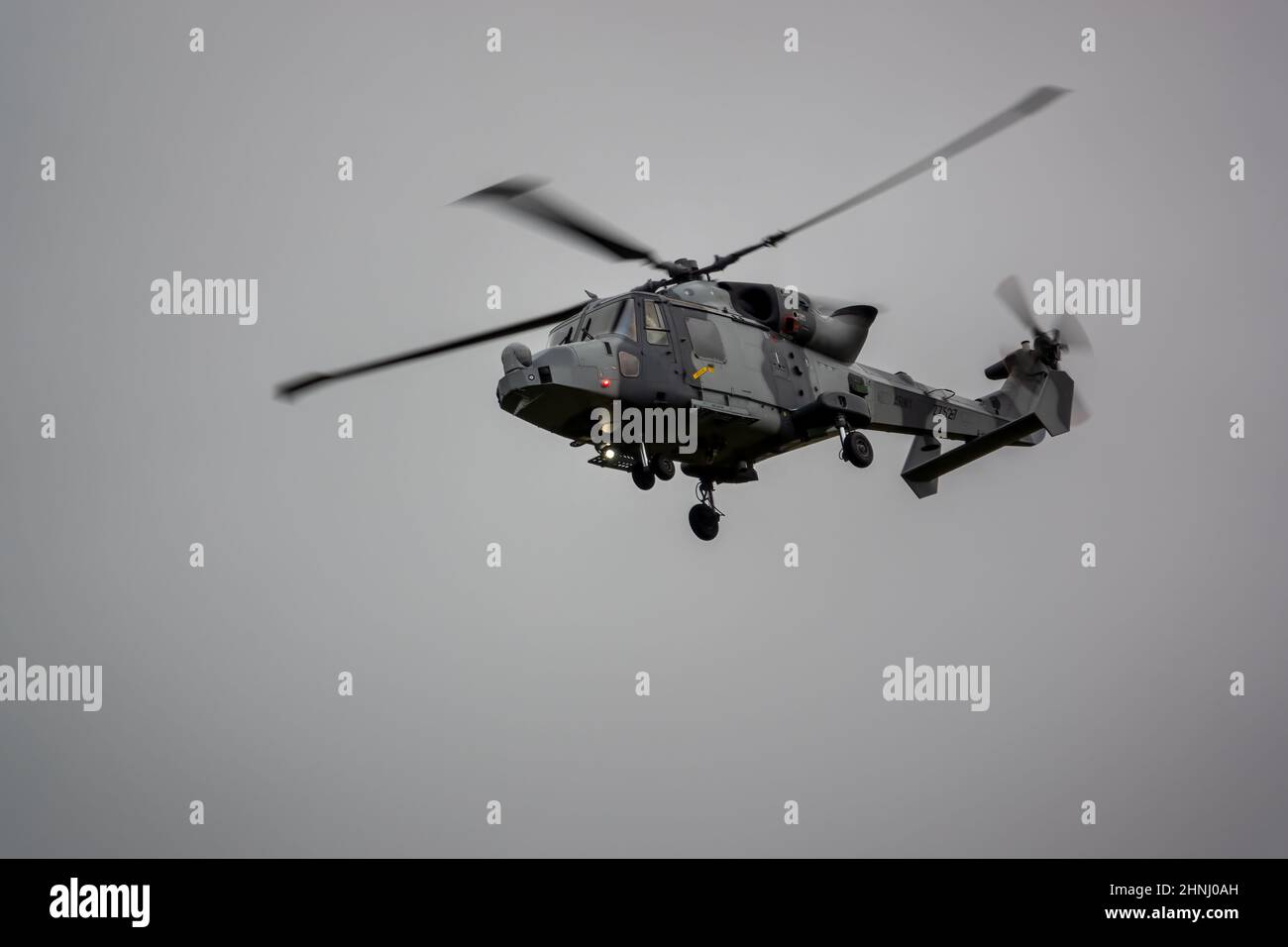 British army AgustaWestland AW159 Wildcat AH1 helicopter flying on ...