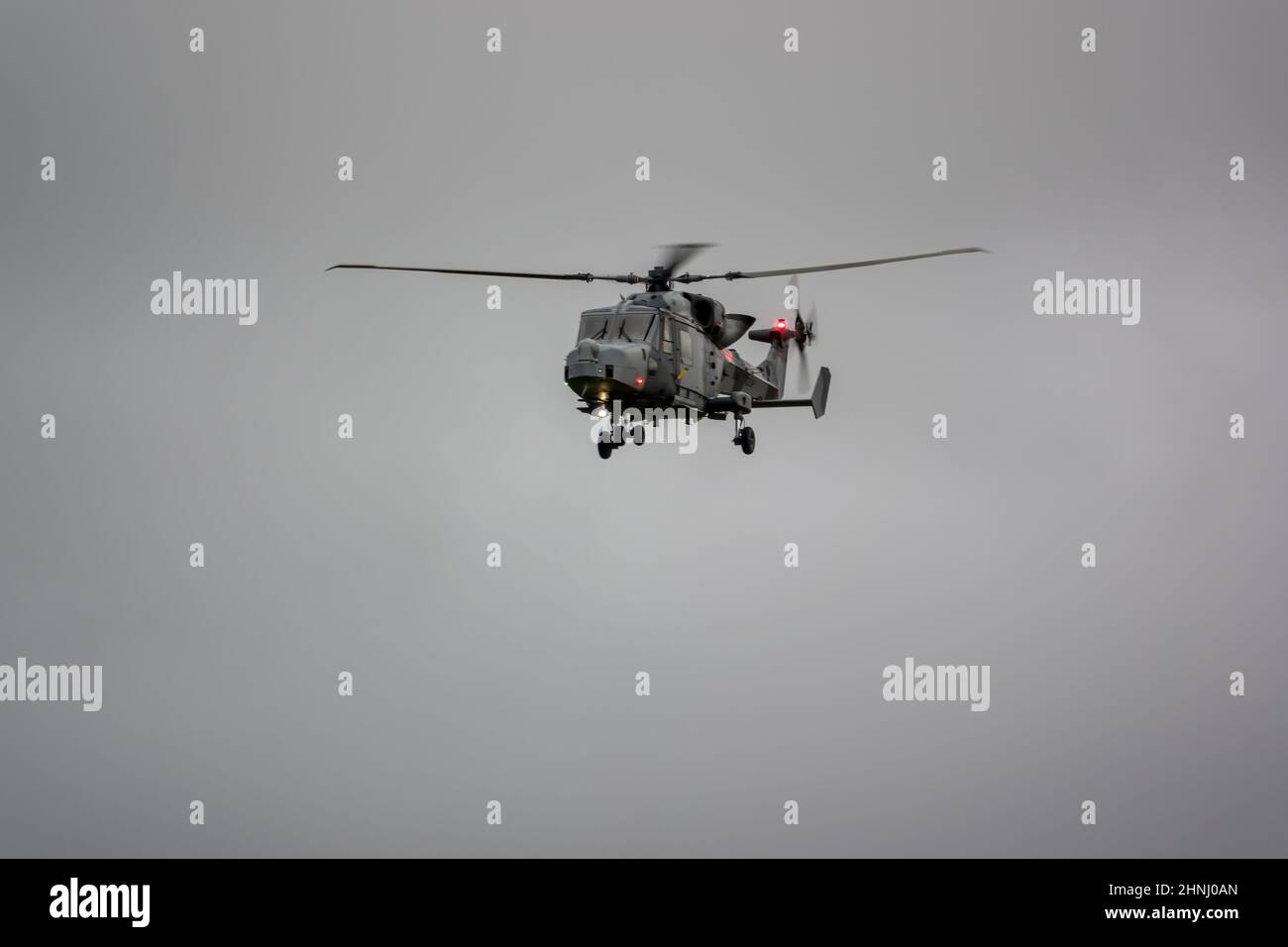 British army AgustaWestland AW159 Wildcat AH1 helicopter flying on ...
