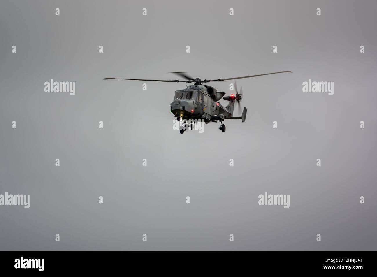 British army AgustaWestland AW159 Wildcat AH1 helicopter flying on ...
