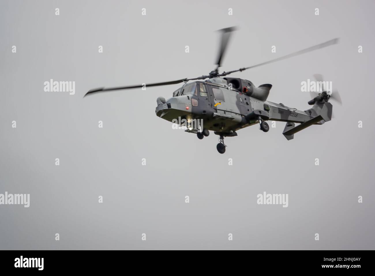 British army AgustaWestland AW159 Wildcat AH1 helicopter flying on ...
