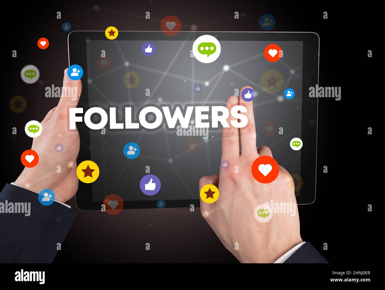 Close-up of a touchscreen, social media concept Stock Photo - Alamy