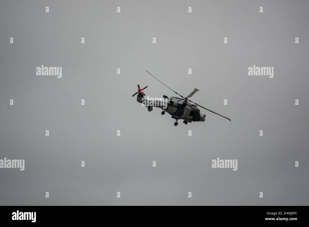 British army AgustaWestland AW159 Wildcat AH1 helicopter flying on ...