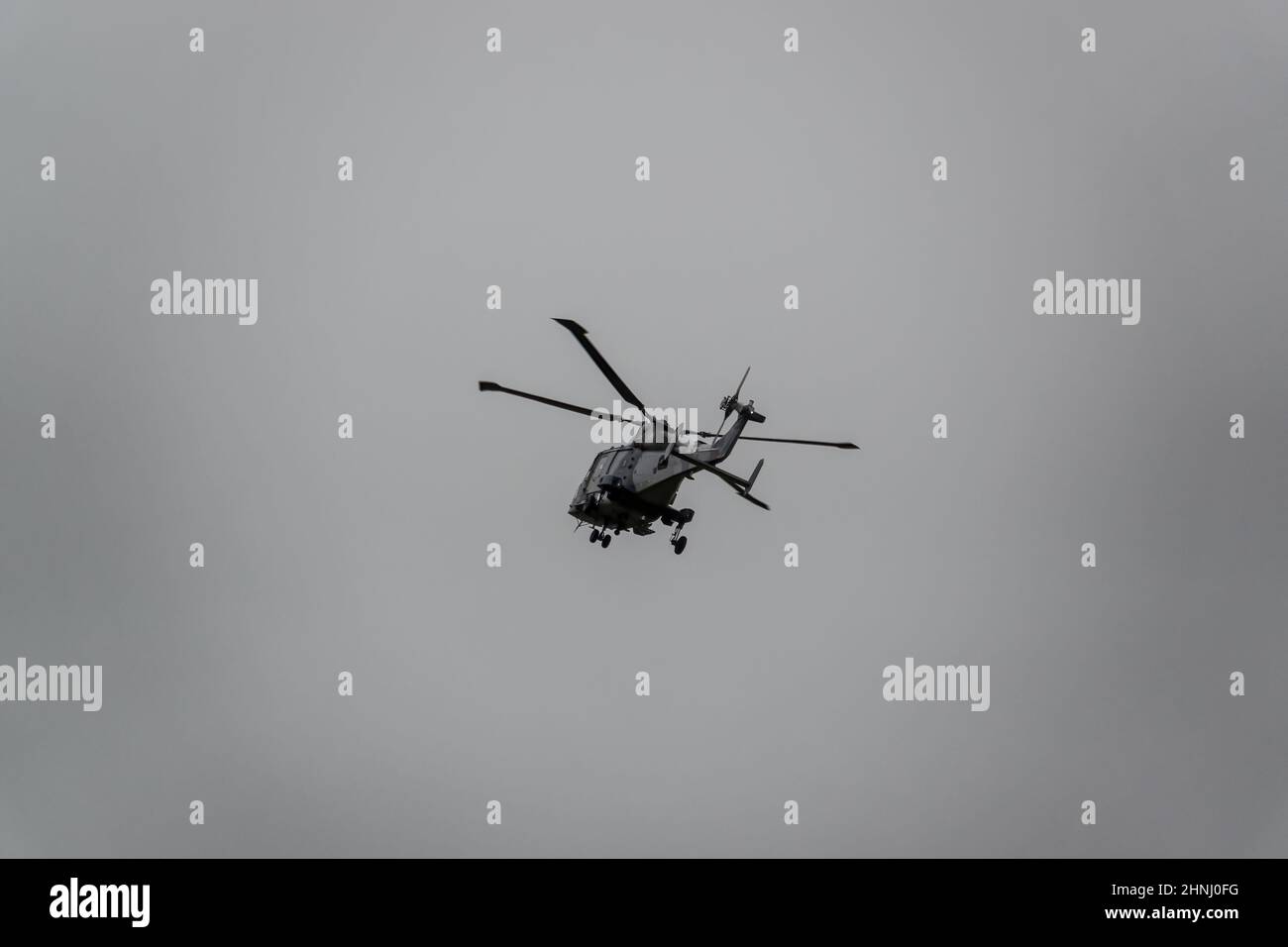 British army AgustaWestland AW159 Wildcat AH1 helicopter flying on ...