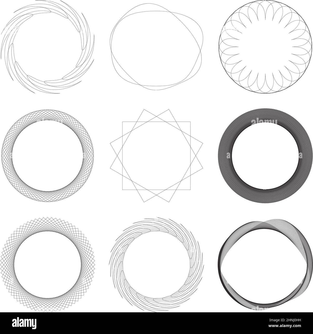 Geometric Circular abstract motif, icon, symbol. Radial, radiating ...