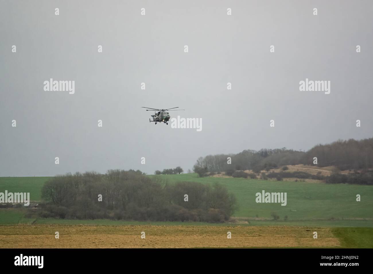 British army AgustaWestland AW159 Wildcat AH1 helicopter flying on ...
