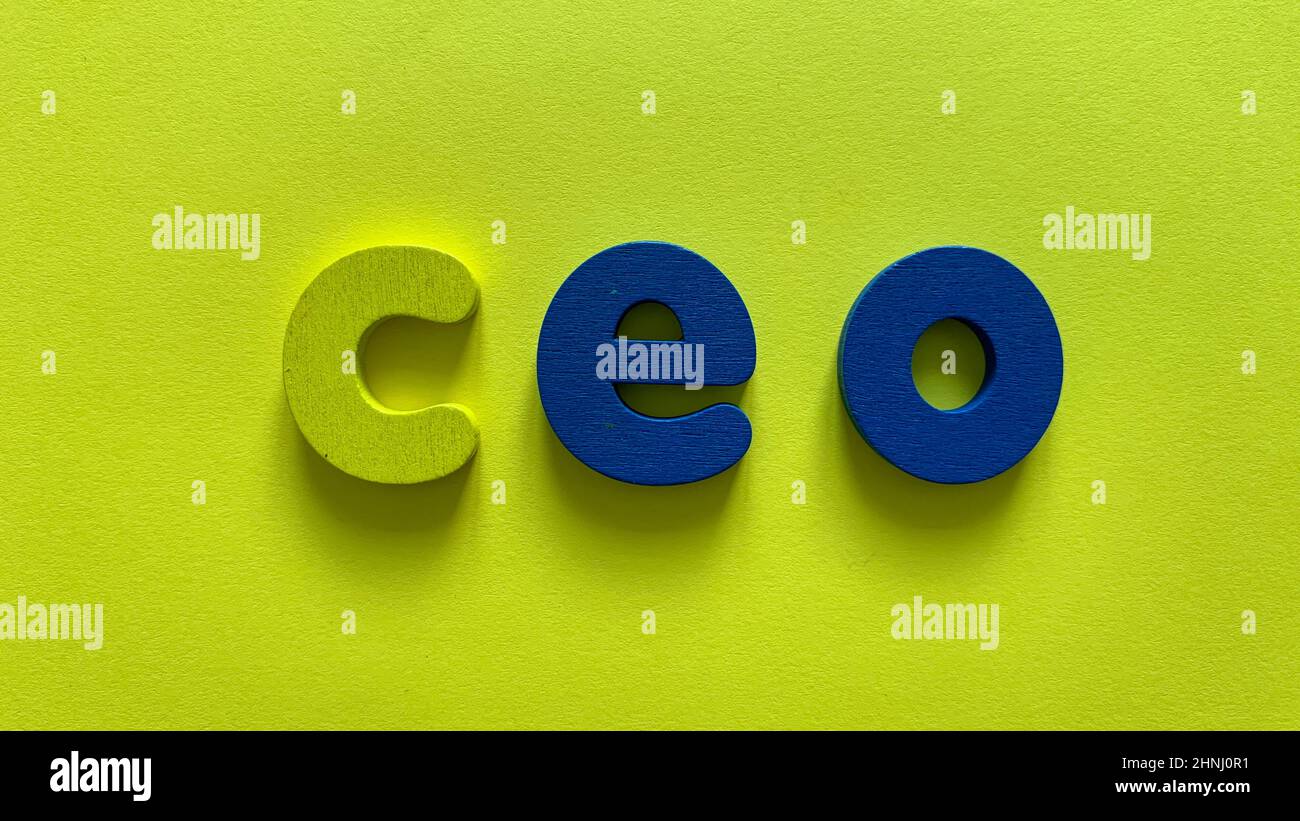 C E O letter with yellow background. Online business concept Stock ...