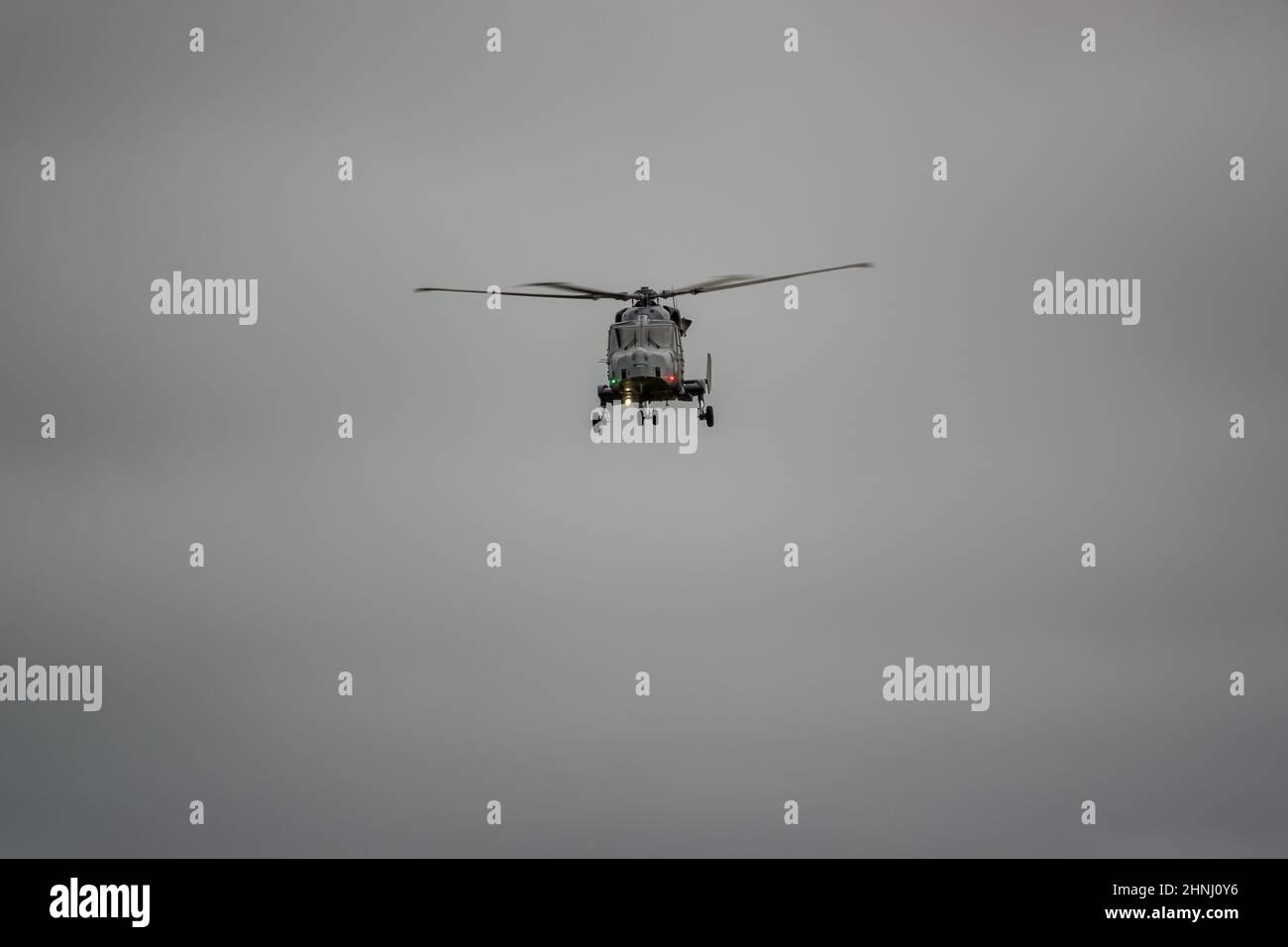 British army AgustaWestland AW159 Wildcat AH1 helicopter flying on ...