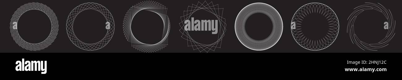Geometric Circular abstract motif, icon, symbol. Radial, radiating ...