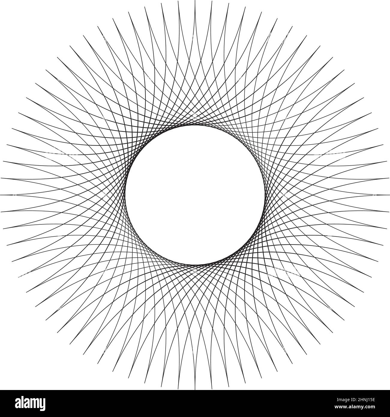 Geometric Circular abstract motif, icon, symbol. Radial, radiating ...