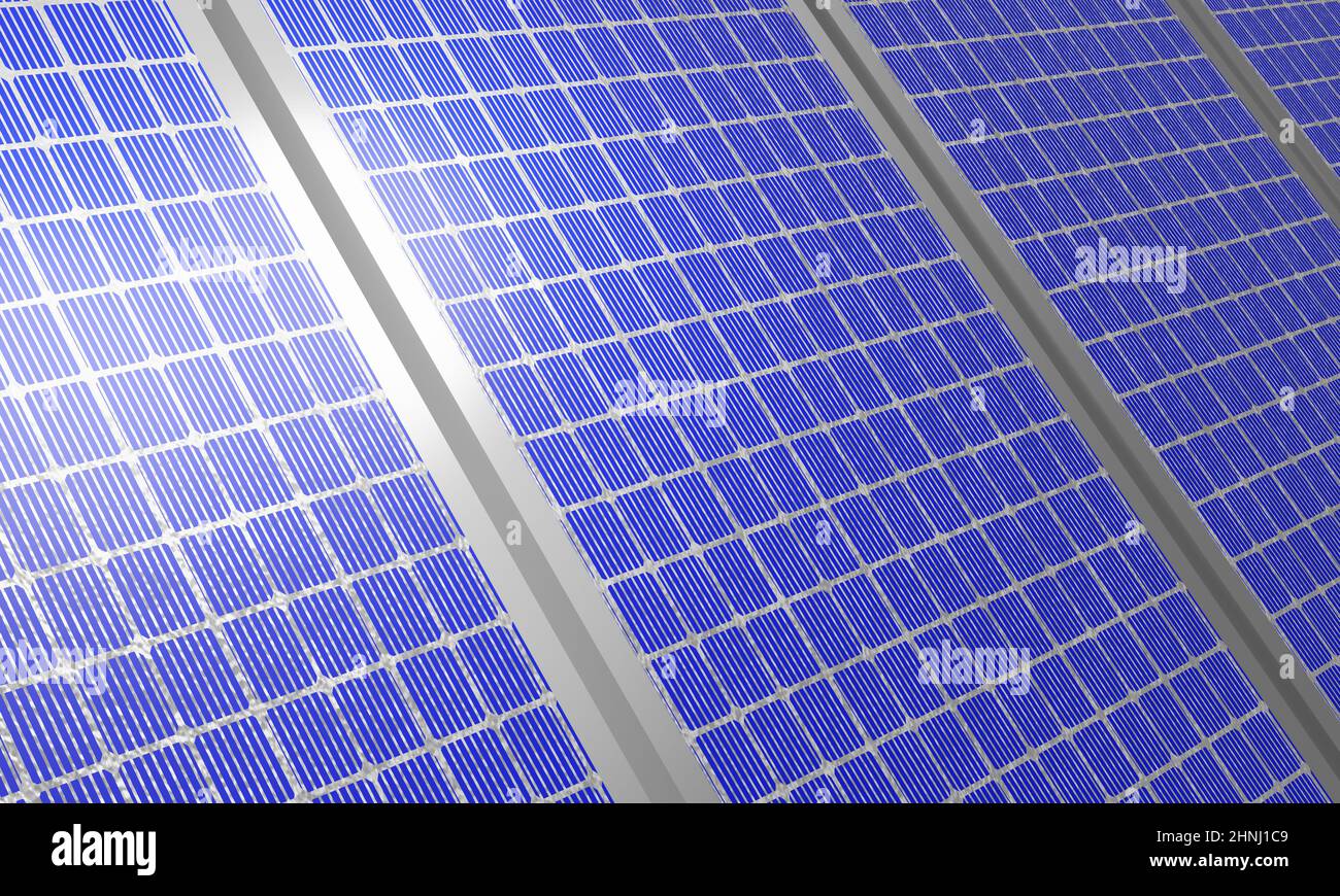 3D illustration solar Panels close-up. Alternative energy. Concept of ...