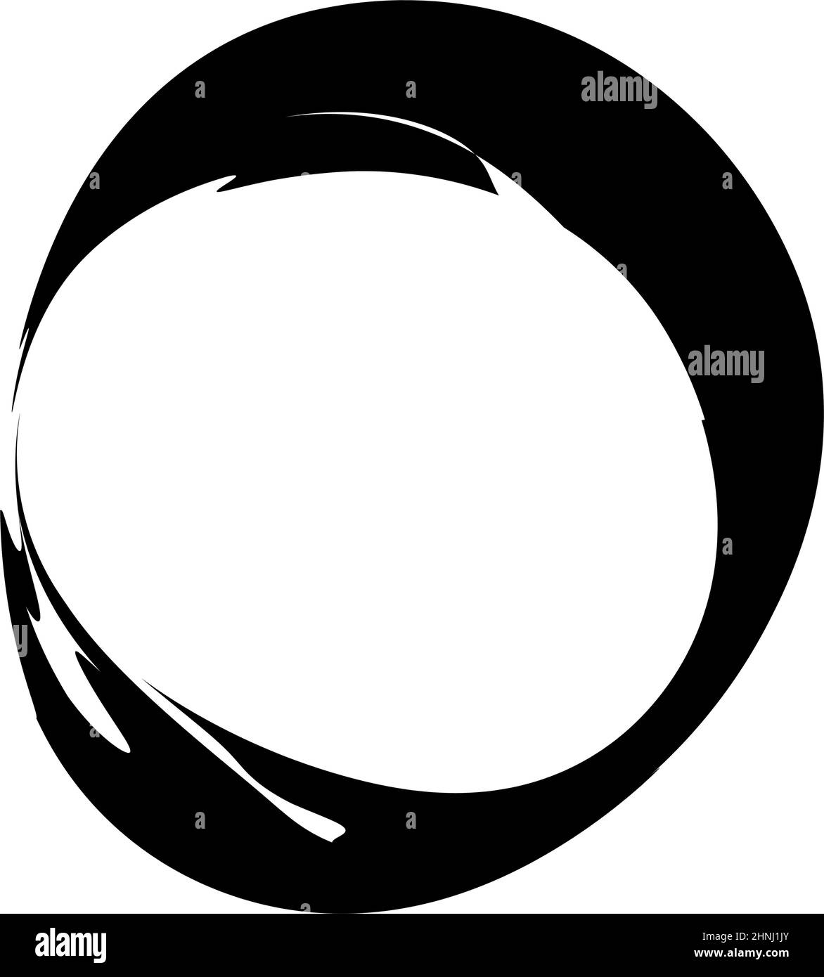 Paintbrush, paint stroke circle element - stock vector illustration ...