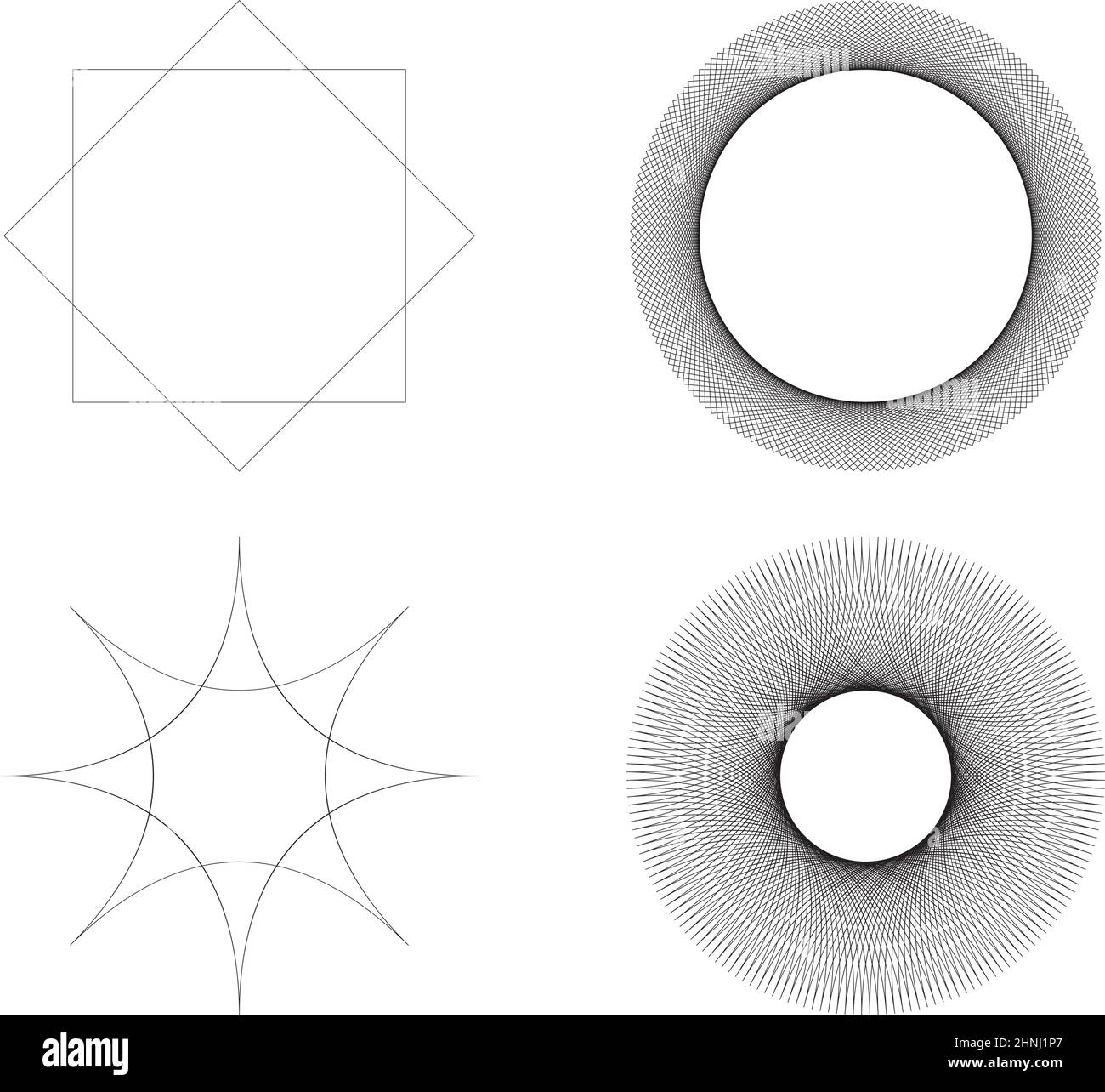 Geometric Circular abstract motif, icon, symbol. Radial, radiating ...