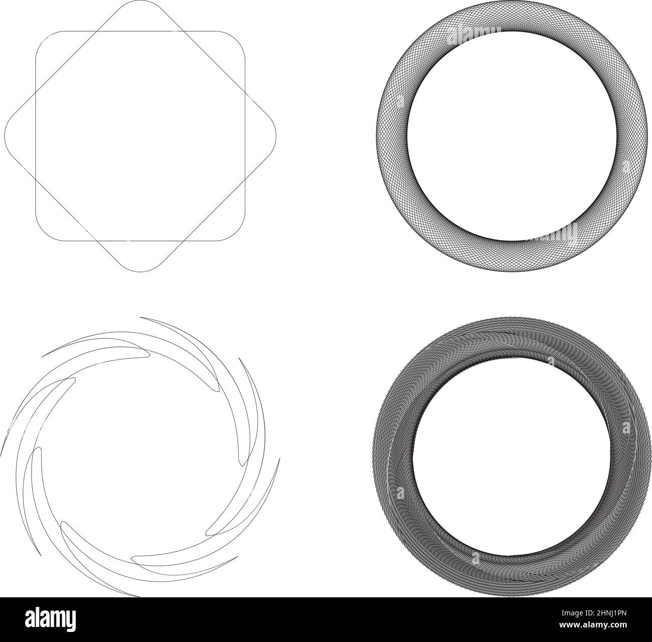 Geometric Circular abstract motif, icon, symbol. Radial, radiating ...