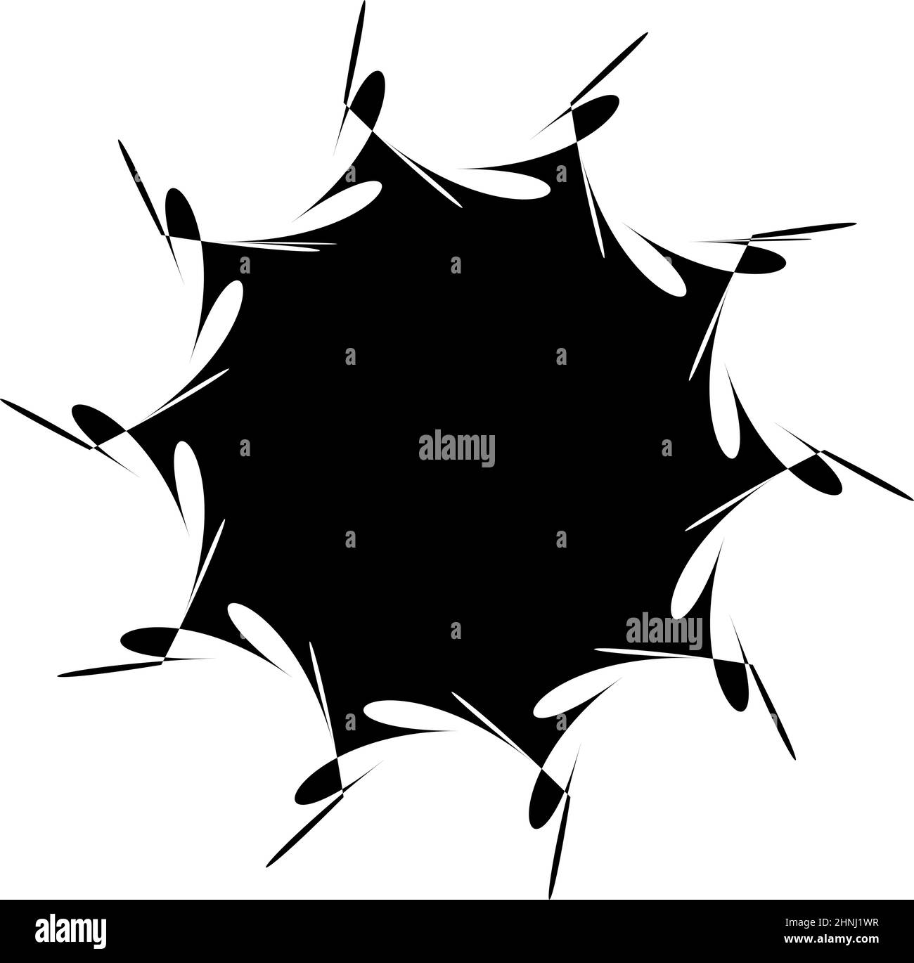 Abstract geometric form, shape. Distorted, deformed patch element ...