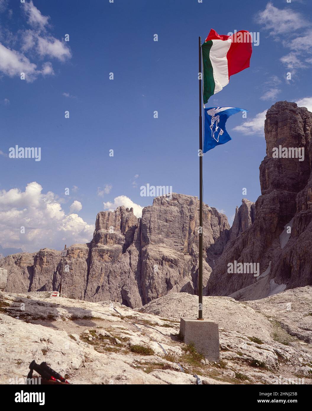 The image is of the Italian national flag and that of the Italian ...