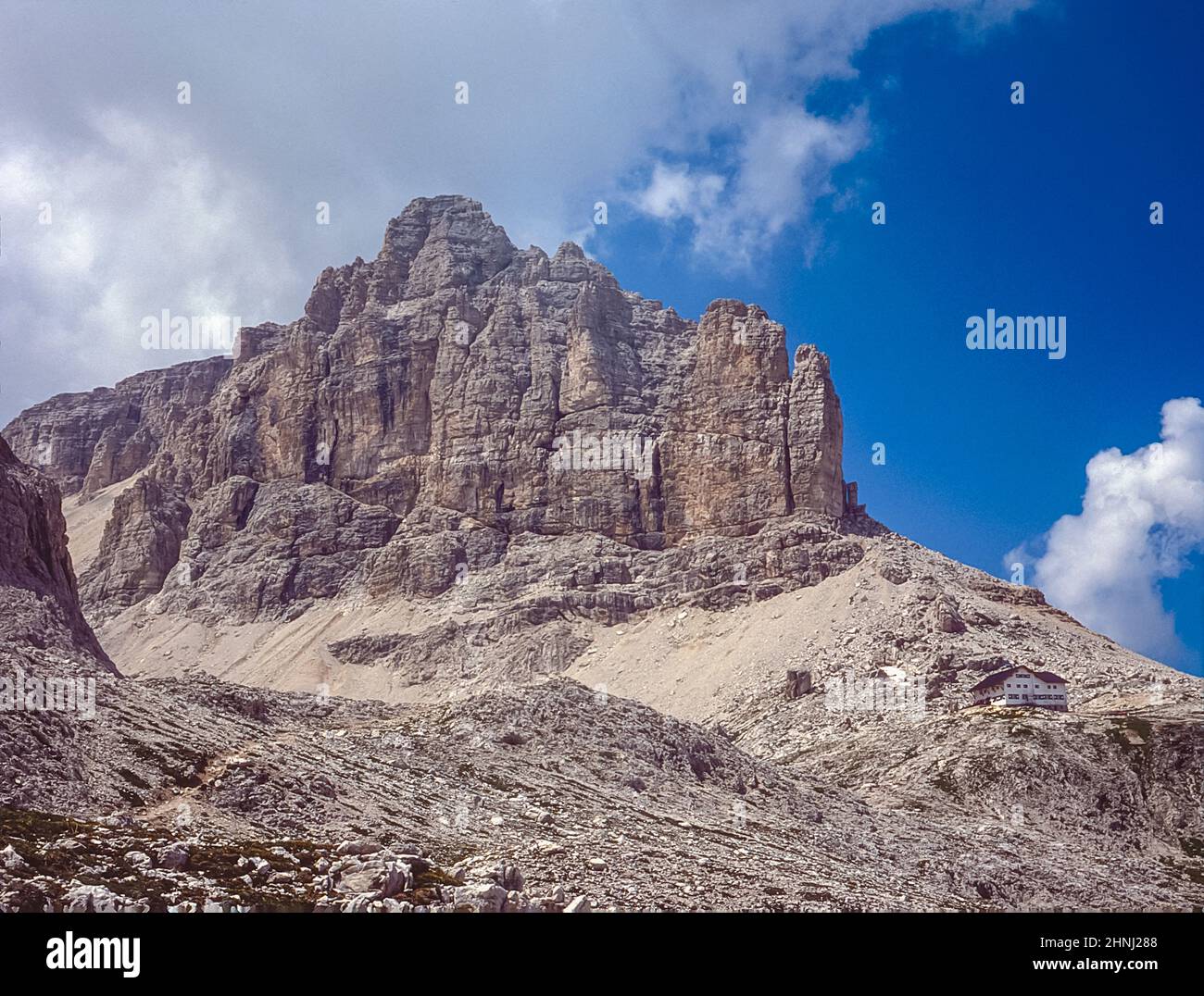 The image is of the Italian Alpine Club CAI owned Rifugio Pisciadu ...