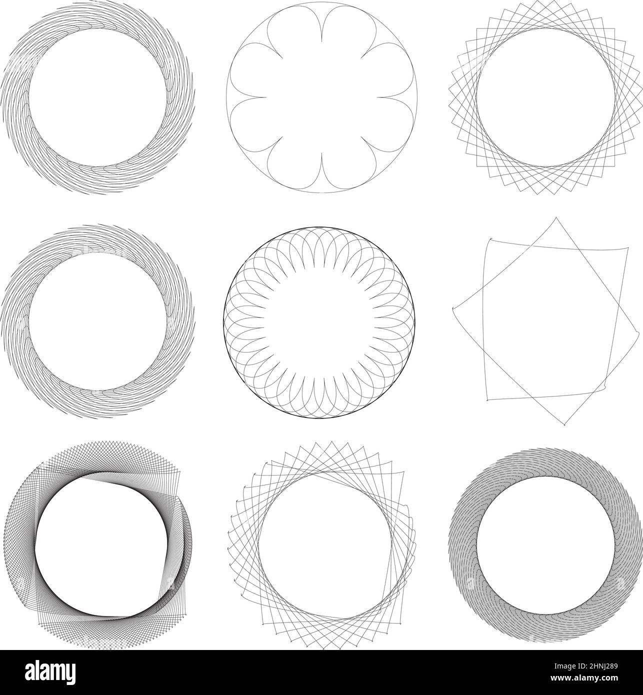 Geometric Circular abstract motif, icon, symbol. Radial, radiating ...
